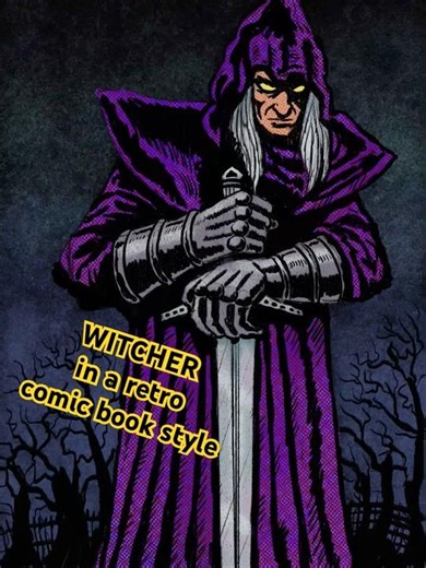 How to draw a WITCHER in retro comic book style #adobefrescopainting