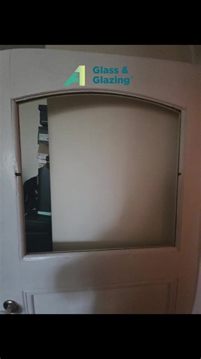 Door panel cut freehand in translucent laminated safety glass! #a1glassandglazing #a1serviceguaranteed #a1glasscleaner