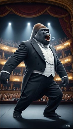 Gorilla opera singer with the hiccups #shortvideo #gorilla #funnyvideo