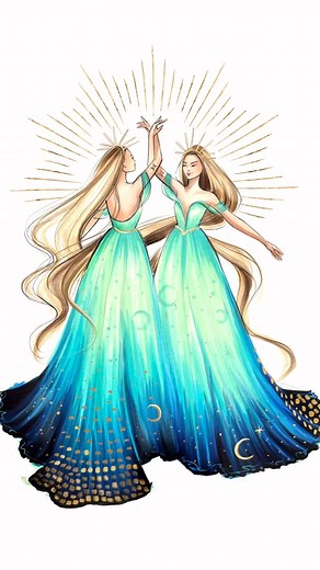 Gemini season preview ♊️ shop zodiac prints at Hnillustration.etsy.com ❤️ #zodiac #gemini #asmr #copic #copicmarker #illustration #fashionillustration #relaxing #fashionsketch | Holly Nichols Illustration