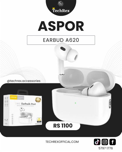 𝐀𝐬𝐩𝐨𝐫 𝐀𝟔𝟐𝟎 – Wireless Freedom, Powerful Sound❕🎧✨ Enjoy seamless connectivity, rich audio, and all-day comfort. The 𝐀𝐬𝐩𝐨𝐫 𝐀𝟔𝟐𝟎 earbuds are designed to keep you moving with style and ease. DM for more info/to order📲 Free Delivery across the island 🚚🏝️ Call or WhatsApp on 57971776 #earbuds #aspor #TechRex