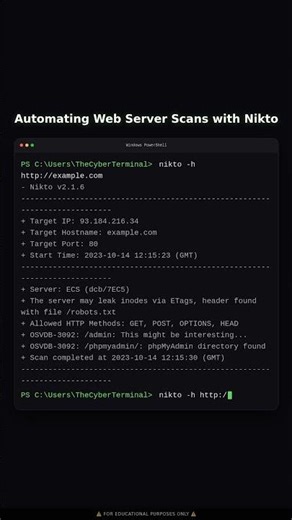Automating Web Server Scans with Nikto | Educational