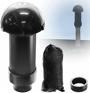 Vent Stack Pipe Filter with Mushroom Cap | Eliminates Outdoor Odors | Fits Standard PVC/ABS Pipes | Durable ABS Construction | Long-Lasting Activated Carbon | Earth-Friendlier | Fits 1.5/2.0"