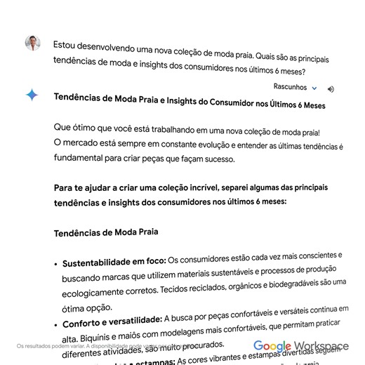 Gemini para Google Workspace ajuda identificar tendências e oportunidades para o seu negócio. | Google Workspace