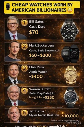 Cheap Watches Worn by American Billionaires 😳⌚