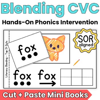 CVC Words Blending Practice | RTI Phonics Intervention Cut and Paste Mini Books
