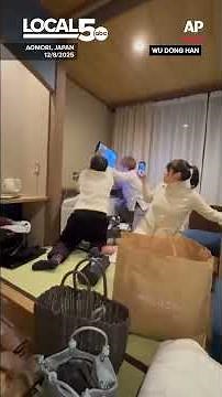 Video shows moment earthquake hits northern Japan, causing furniture in apartment to shake