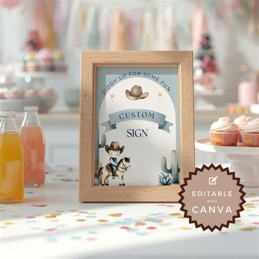 First Rodeo Custom Sign, Personalized Cowboy Birthday Decor, Western Theme Sign, Custom Rodeo Party Decor LBS030 - Etsy