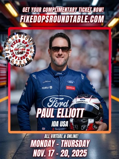 11 shares | ANNOUNCING: Paul Elliott of Insurance Office of America is an Anchor Speaker at FixedOpsRoundtable.com - "The Fast Lane" on November 17-20, over 175+ speakers, and 4 days packed with the latest automotive industry insights! Get your COMPLIMENTARY ticket now at FixedOpsRoundtable.com! Please DM Ted Ings, Sarah Vantine, or Angie Pascotto for event information! | Ted Ings | Facebook