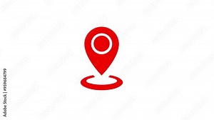 Location map icon animation. pin pointer on GPS Map tracker animation. Map Pin, Location Icon motion.