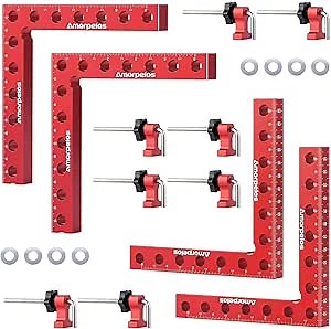 Corner Clamps for Woodworking，90 Degree Clamp，Right Angle Clamp Woodworking Tools 4 Pack 5.5" x 5.5"(14 x 14cm) Aluminum Positioning，Corner Clamp，90 Degree Corner Clamps for Woodworking Tools
