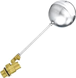 3/4" Stainless Steel Brass Ball Float Valve, Red, DN20, Float Valve, Water Level Controller for Water Tank, Livestock Feeding