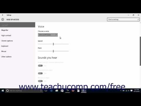 Windows 10 Tutorial Narrator Settings Microsoft Training