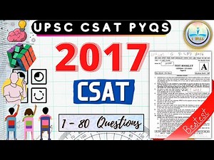 I WILL: CSAT 2017 | PREVIOUS YEAR QUESTIONS | UPSC PRELIMS | PYQ | 2013 -2021