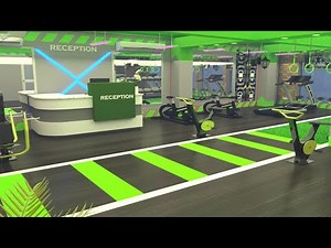 1200 sqft Gym interior design idea