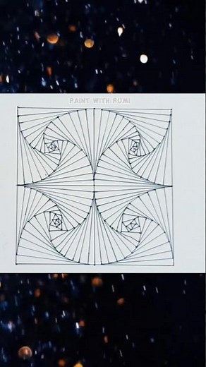 Spiral Square Pattern - Geometric Square Pattern - Abstract Drawing - Straight Line Illusion Drawing