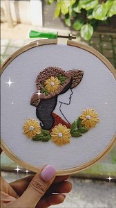 GIRL HAND EMBROIDERY DESIGN FOR BEGINNERS #embroiderydesigns