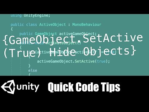 Unity gameObject setActive hide or enable or disable an object with C# code game dev tips