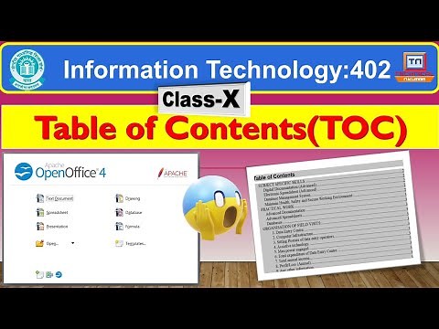 Create Table of Contents in Open Office Writer