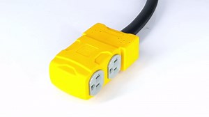 50 Amp to 20 Amp 110V Adapter, 4-Prong RV Distribution Adapter, NEMA 14-50P to 4 X 5-20R/15R RV to Mutiple Household Outlet Circuit Breaker, RV Generator Distribution Cord, UL Listed