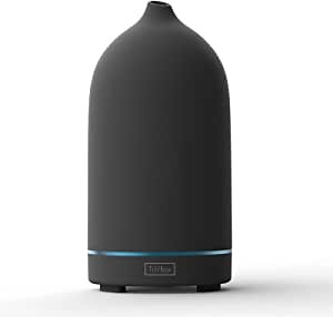 Essential Oil Diffuser, Black Ceramic Aromatherapy Diffuser with Ultrasonic Humidifier, 7 Color Changing LED, Auto Shut-Off for Home Office Yoga