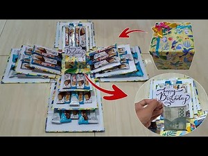 DIY Birthday Snack Box With Withdrawal Money | Explosion Box Snack Tutorial