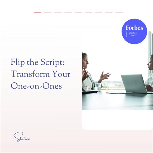 🆕 We’re excited to share that Statice was featured in a new Forbes Coaches Council Expert Panel on a topic that’s key to great leadership: How to Flip the Script on One-on-Ones! Too often, one-on-ones become just another meeting on the calendar. But done well, they can become powerful moments of connection, clarity, and coaching. In this panel, our founder, Kathleen Zwarick Shanley, PhD, CAE, PCC, ELI-MP, shared how leaders can move from status updates to empowerment sessions with two simple qu