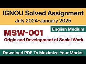 IGNOU MSW 001 Solved Assignment 2024-25 English Medium PDF Download | IGNOU MSW(C) 1st Year