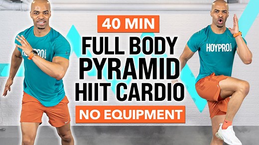 40 Minute INTENSE No Equipment Pyramid HIIT Workout