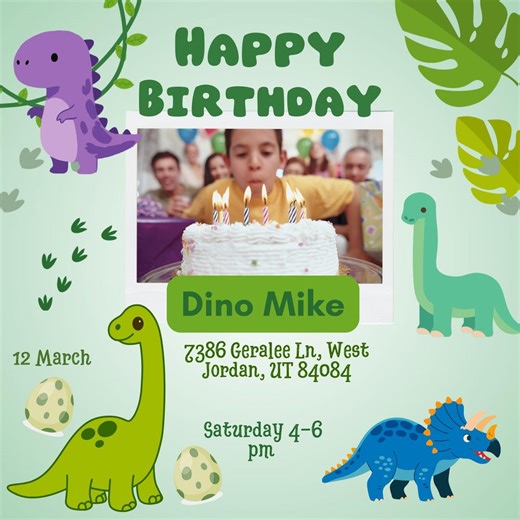 Jurassic Adventure Birthday Invitation, Printable Invitation Card - Etsy