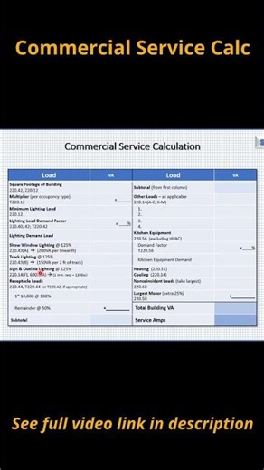 Commercial Service Calculation