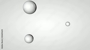 3D animation of balls movement of different sizes on a circular trajectory.