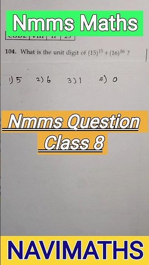 Nmms Exam Paper 2025 Class 8 / Nmms Maths Question #navimaths #nmms #maths