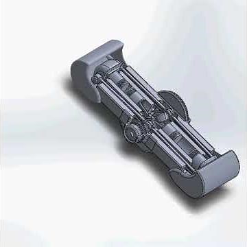 Animación de Motor de Pistones Opuestos OPOC, modelado en SolidWorks 2018