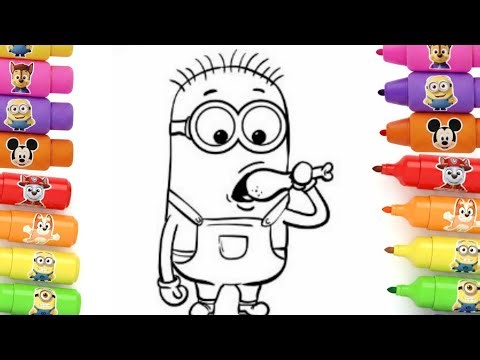 Cute Minions Drawing and Coloring for Kids | Easy Kids Art Tutorial