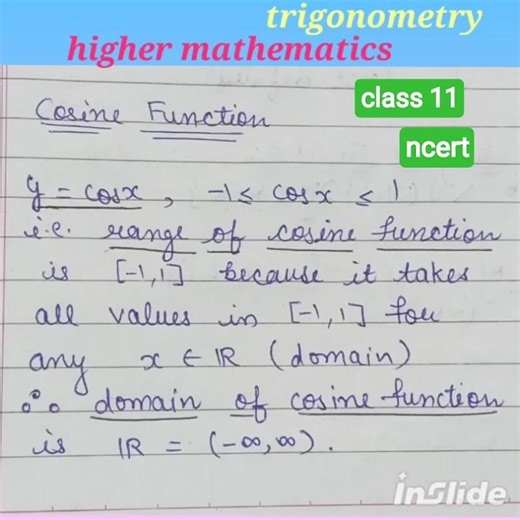 domain of cosine function is whole real line