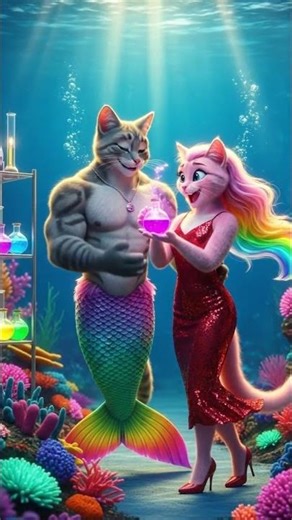 When Cats Become Mermaids #catvideos #funny #animation