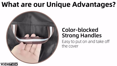 Rectangular Gas Fire Pit Table Cover 44 x 28 inch, Waterproof 600D Heavy Duty Fire Table Cover for 40 - 44 inch Patio Propane Firepit Tables