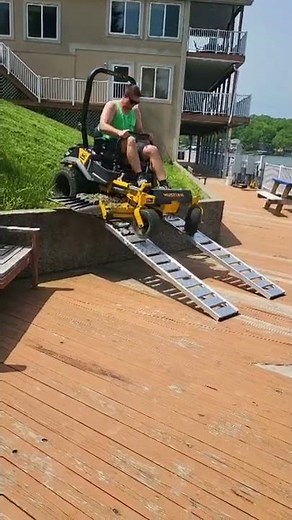 Lawn mower ramp fail gone right?!?