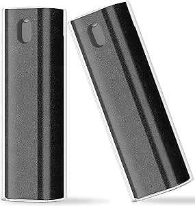 2 Pcs Fingerprint Proof Screen Cleaner, 3 in 1Touchscreen Mist Cleaner Spray Wipe Cleaner Screen Cleaner Soft Fiber Flannel,Safe for All Phones Glasses Tablet Laptop TV Watch Screens (Black)