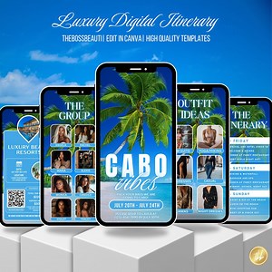 Cabo Itinerary Invitation, Beach Evite, Itinerary Invitation, Birthday Girl, Editable Template, Birthday Weekend, All Girls Trip - Etsy