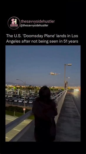 Business | Motivation | Quote on Instagram: "The legendary U.S. "Doomsday Plane," officially known as the E-4B Nightwatch, has landed in Los Angeles for the first time in 51 years. Built to functionas a flying military command center during nuclear wa national emergencies, the aircraft is designed to keep the U.S. government operational even if ground-based command facilities are destroyed. The plane can withstand nuclear blasts, electromagnetic pulses, and cyber disruptions, and is equipped wit