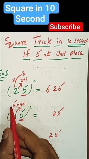 Unique Square Trick Hack | How to find Square #maths #foryou #viral #shorts