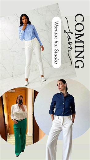 Introducing the Windsor, Camden, and Henley Twill — shirts defined by quiet confidence, refined tailoring, and timeless form. Crafted for the woman who values simplicity done well. Effortless, elegant, and coming soon from Woman Inc Studio. ✨ Sign up for early access — link in bio. #QuietLuxury #EffortlessStyle #ModernTailoring #WomanIncStudio | Woman Inc UK | Facebook