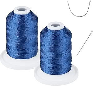 UV Resistant - Simthread 100% Polyester Bonded Thread Tex 69 (12wt) - 250 Yards x 2 Spools NP-Blue