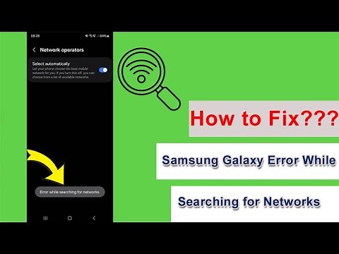 Fix Network Error! Samsung Galaxy "Error While Searching for Networks" | Android Data Recovery