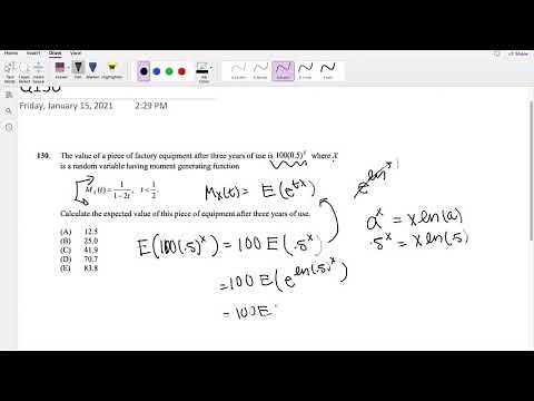 SOA Exam P Question 130 | Moment Generating Function