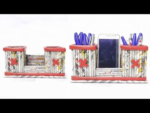 Newspaper Pen Stand | Simple Paper Craft