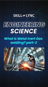 MIG welding (Metal Inert Gas welding) uses a consumable electrode to create a high-temperature arc, melting the electrode to form a weld joint. Unlike TIG welding, which uses a non-consumable electrode, MIG welding can be automated. #MIGWelding #GMAW #MetalWelding #Fabrication #WeldingTech #Manufacturing #Engineering #WeldingProcess #ArcWelding #IndustrialTech | Skill Lync