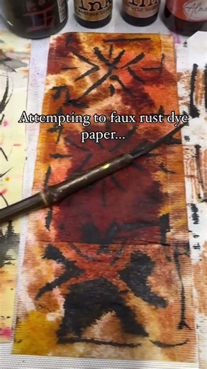 Attempting to faux rust dye paper